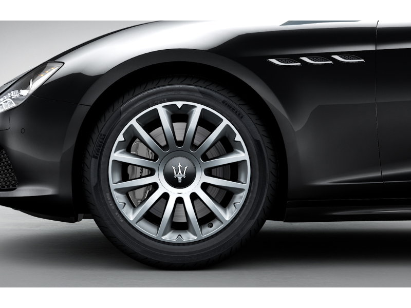 4 x NEW GENUINE MASERATI GHIBLI QP CENTRE CAP WHEEL BADGE LARGE SILVER ...