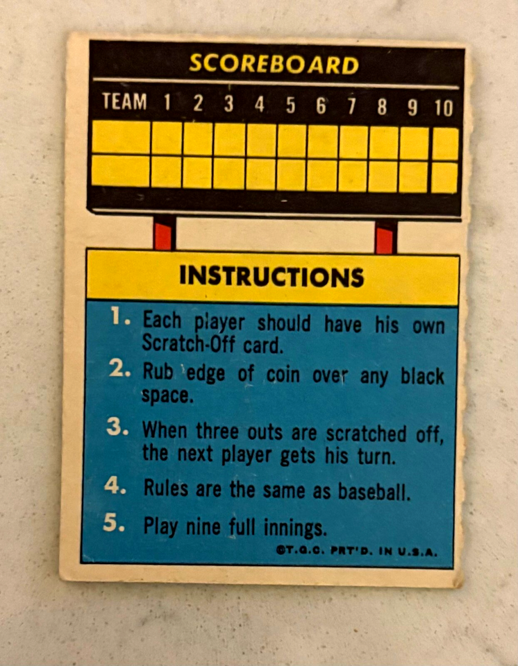1970 TOPPS SCRATCH OFFS - SCRATCHED OFF | eBay