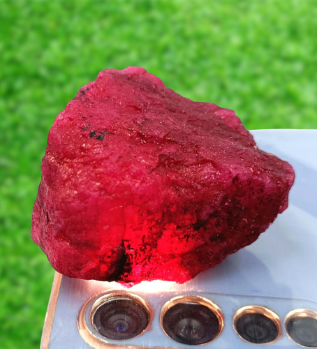 DYED E 200 CT NATURAL RED RUBY UNCUT ROUGH CHUNK EGL CERTIFIED GEMSTONE ...