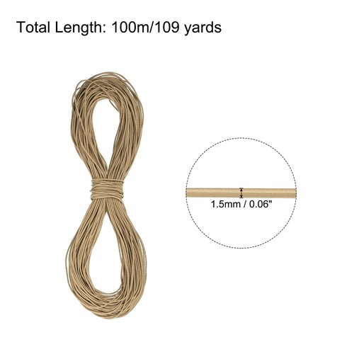 109 Yards Elastic Cord Heavy Stretch String Rope 1.5mm Khaki | eBay