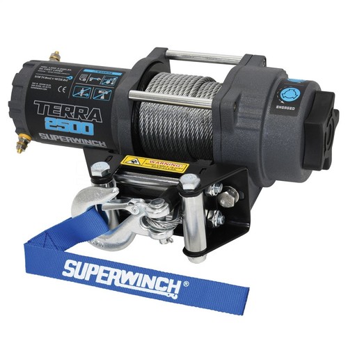 Superwinch 2500 LBS 12V DC 3/16in x 40ft Steel Rope Terra 2500 Winch ...