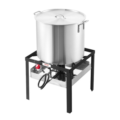 VEVOR 60 Qt Seafood Boiling Kit with Strainer Outdoor Crab Crawfish ...