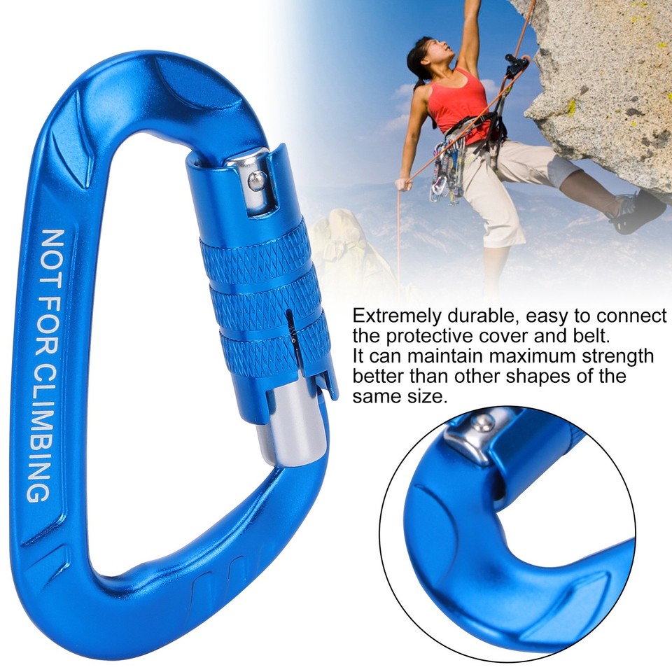 12KN Auto Locking Rock Climbing Carabiner Clips Aluminum Alloy Twist ...