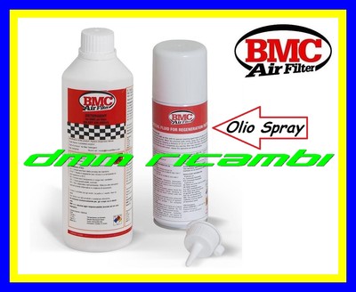 Kit Pulizia filtro BMC x filtri Sportivi AUTO MOTO detergente olio ...