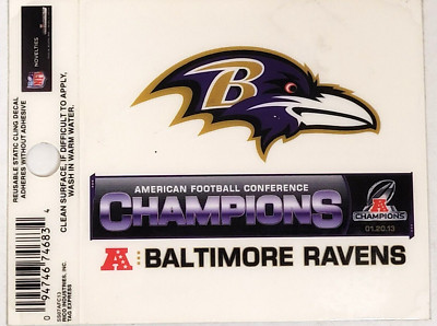 NFL Baltimore Ravens - Static Cling Decal, New (2013 AFC Champions) | eBay