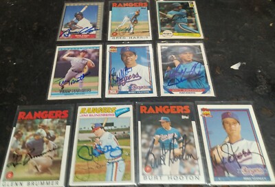 10 Different Texas Rangers AUTOGRAPH SIGNED Baseball Cards Topps ...