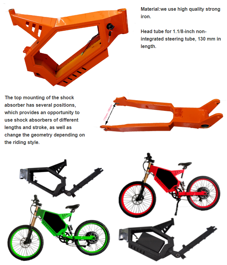 NEW ODBRO Enduro Steel Ebike Frame for Electric Bike 500W to 8000WATT ...
