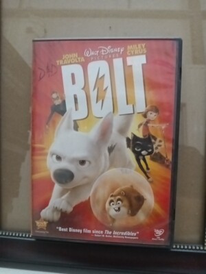 Bolt (DVD, 2008) Walt Disney Movie Animated John Travolta Miley Cyrus ...