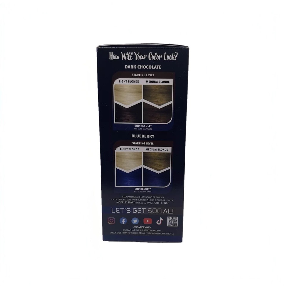 2 X Splat Rebellious Hair Color Melts in Dark Chocolate & Blueberry ...