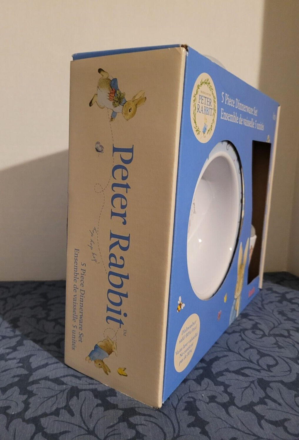 NEW Beatrix Potter Peter Rabbit 5 Piece Melamine Dinnerware Set BPA ...