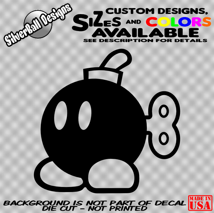 Mario Bomb Drawing Super Mario BOMB Custom Vinyl Sticker Switch