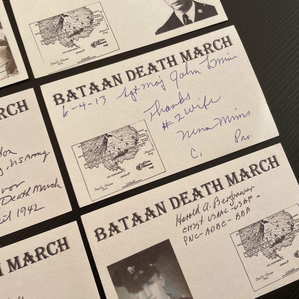 ORIGINAL SIGNED Bataan Dearh March Index Card Survivor Lot War WW2 ...