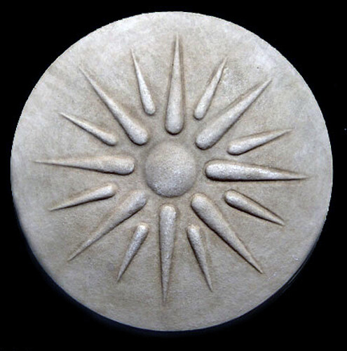 Ancient Macedonian Sun Star Royal Symbol Shield Vergina Sculpture ...