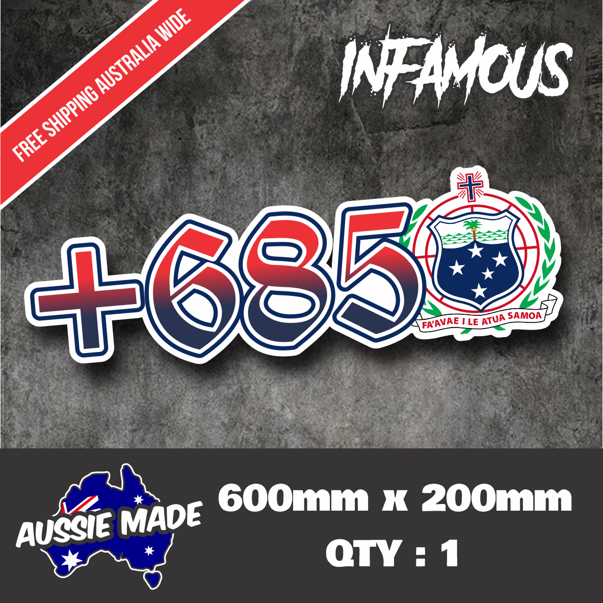 Samoa Sticker Coat Of Arms Islander Samoan decal Flag Bumper Water ...