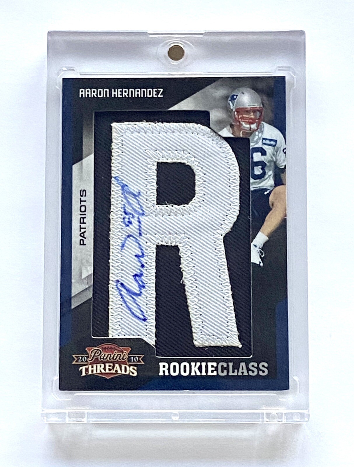 2010 Panini Threads AARON HERNANDEZ Rookie Autograph Jersey Patch Relic ...