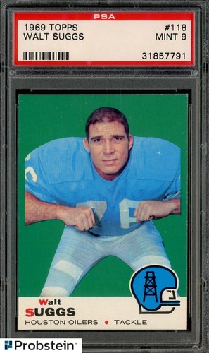 1969 Topps Football #118 Walt Suggs Houston Oilers PSA 9 MINT | eBay