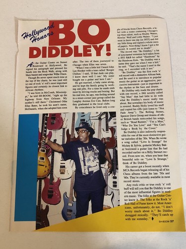 Bo Diddley vintage One Page Article Hollywood Honors Bo Diddley AR1 | eBay