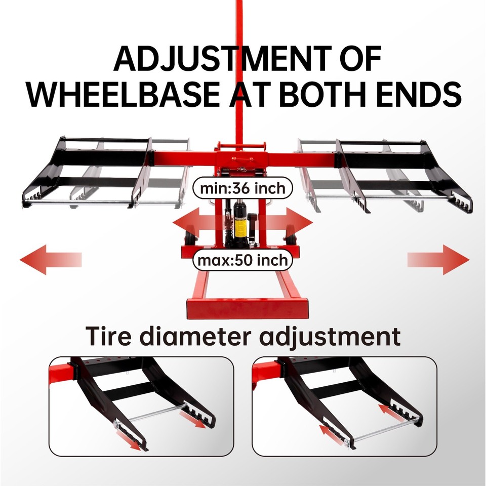 300 lbs Adjustable Lawn Mower Lift Jack with Safety Lock, for Tractors ...