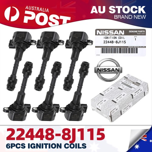 6X GENUINE JNS354 IGNITION COIL 22448-8J115 224488J115 For Nissan ...