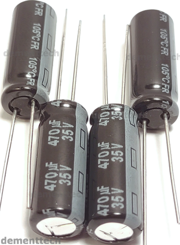 4x 470uF 35V Panasonic FR Low-ESR 105C Narrow 8mm radial Capacitors ...