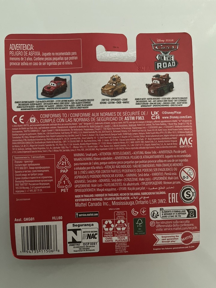 Disney Pixar Cars On The Road Mini Racers - Rumbler Mater & McQueen ...