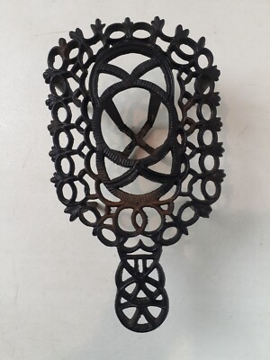 Cast Iron 4 Leg Warming Trivet Candle Food Warmer Ornate 11x6x4 w ...