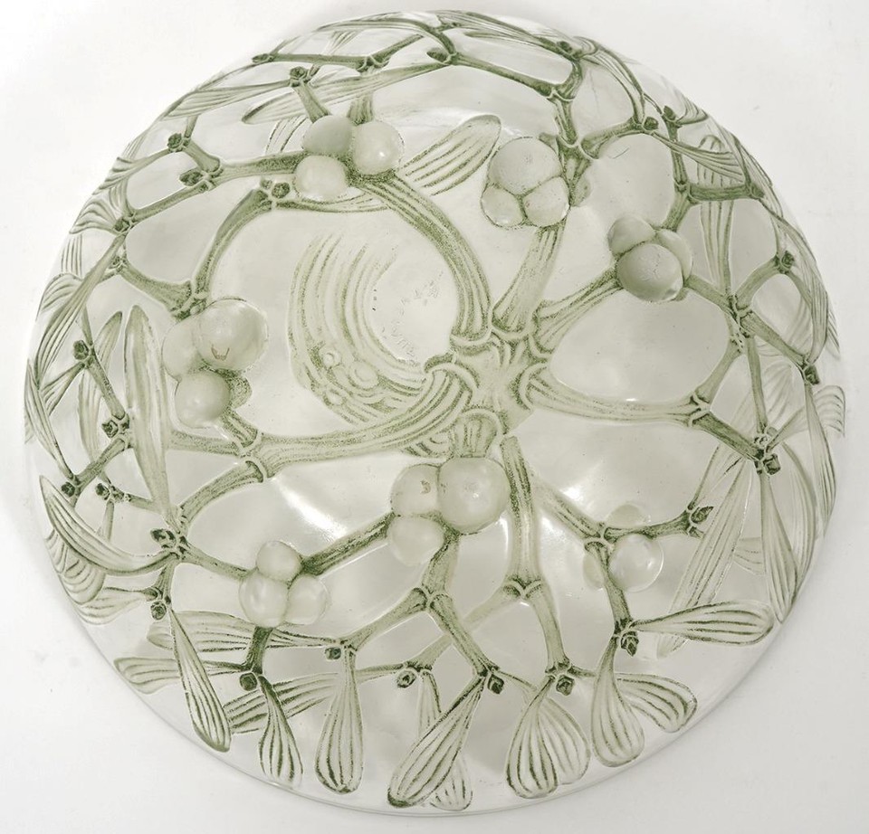 Rene Lalique, French Gui Mistletoe Sea Green Art Deco Centerpiece Bowl ...