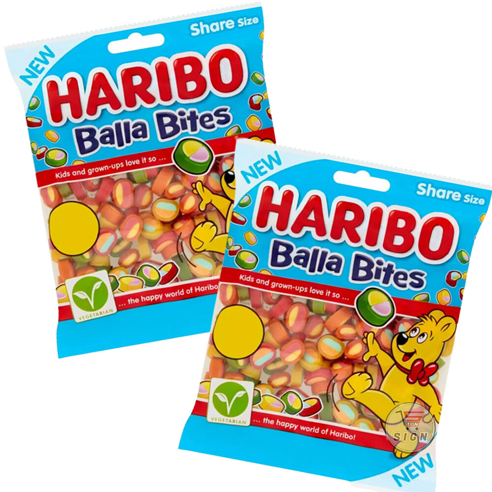 Haribo Balla Bites Fruit Gummies 154g – Soft Chewy Sweets Share Bag ...