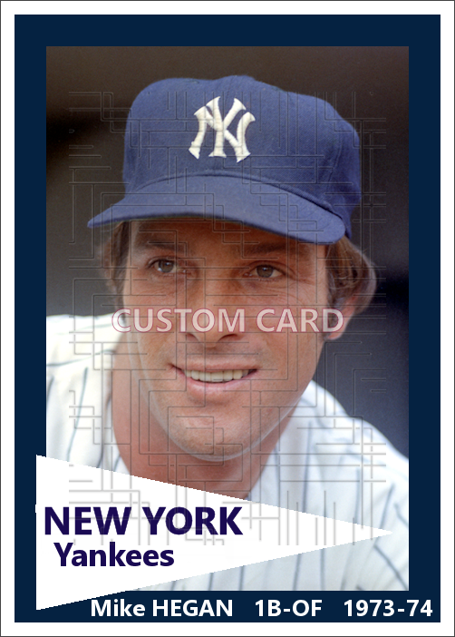 Mike Hegan - c. 1973-74 New York Yankees - 2.5 x 3.5 custom card (blank ...