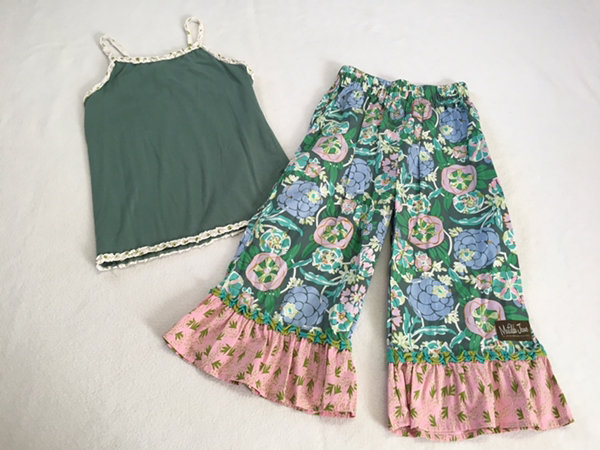 Matilda Jane 10 12 House Of Clouds Aqua Love Tank Top Floral Robin ...