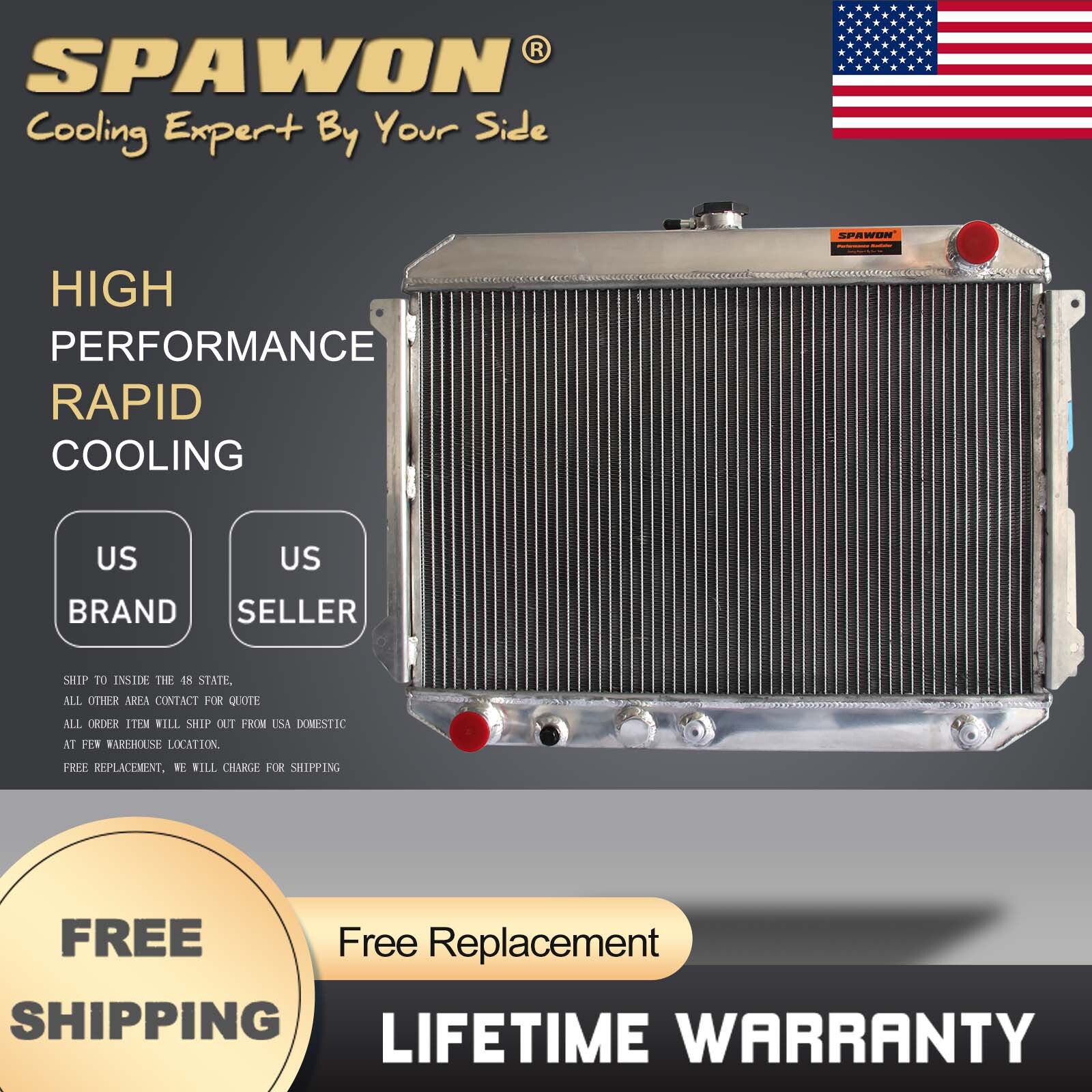 SPAWON Radiator Fit Mazda B2000 B2200 1982-1984 1986-1993 2.0L 2.2L AT ...