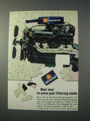 1963 AC Oil, Air, Fuel Filters Ad - Solve Filtering | eBay