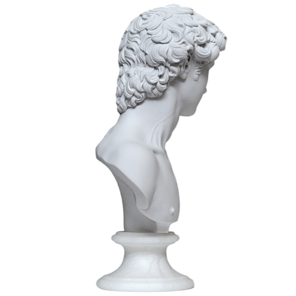 David Bust By Michelangelo Marble Sculpture With Alabaster Base H 35Cm ...