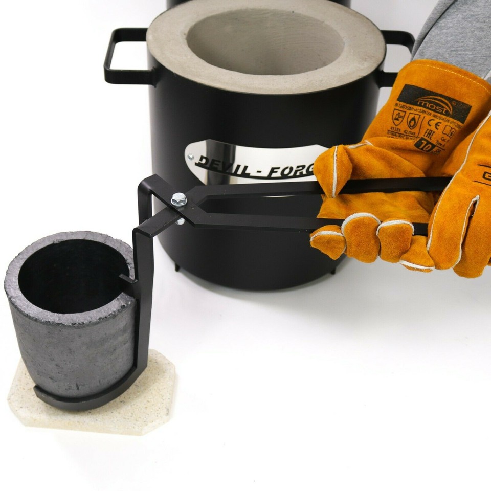 FB2M–10KG GAS METAL MELTING FURNACE Propane Forge Copper Crucible Tongs ...