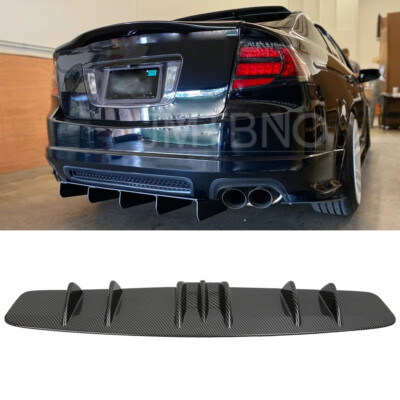 For 2004-2008 Acura TL Carbon Rear Diffuser 7 Fins Bumper Lip Splitter ...