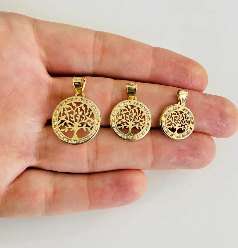 10K Solid Yellow Gold Tree of Life Pendant - 10K Real Gold Tree of Life ...