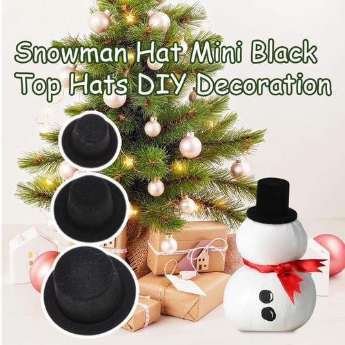Snowman Hat Mini Black Top Hats DIY Decoration Chrismas New year DIY ...