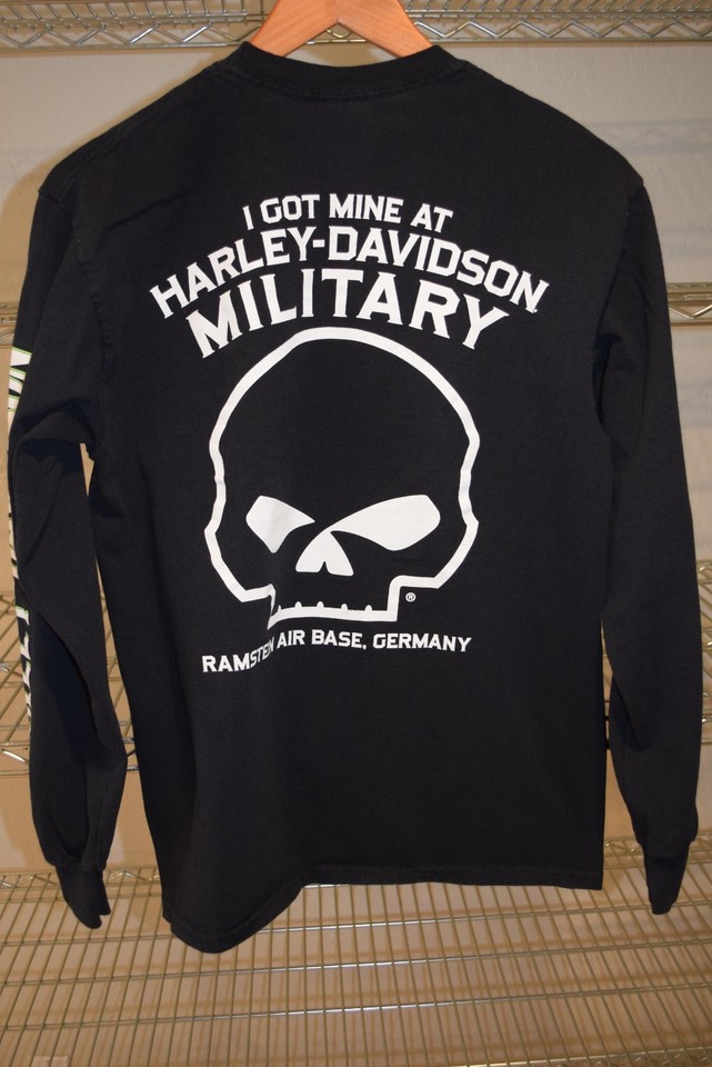 Harley Davidson Military Ramstein Air Base Germany L Slv t shirt S/M ...
