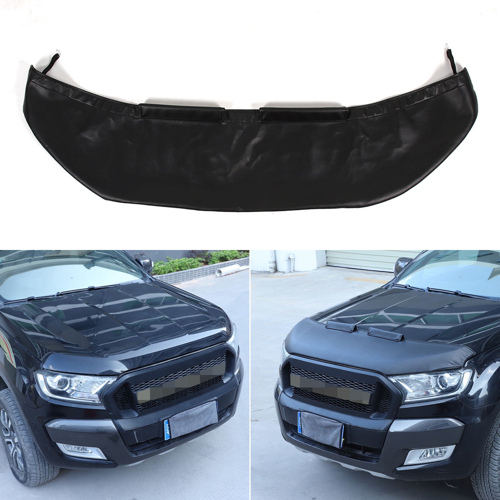 Black Front Bug Shield Hood Deflector Nose Cover Fit For Ford Ranger ...