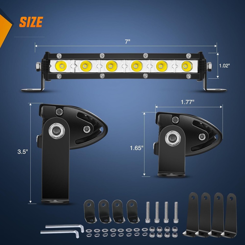 Nilight Single Row LED Light Bar Ultra-Slim Fog Light Driving Light ...