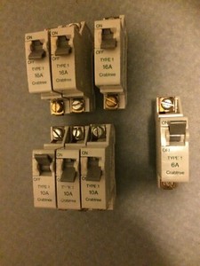 Crabtree SB6000 Type 1, BS3871 Circuit Breakers, Assorted Current ...