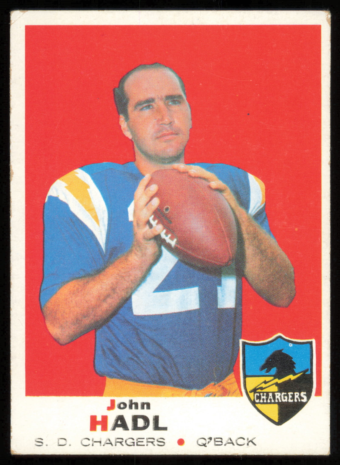 1969 Topps Football #171 John Hadl San Diego Chargers | eBay