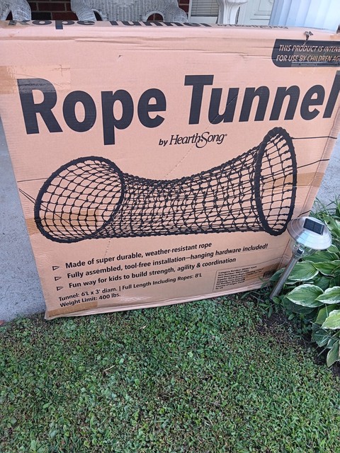 HearthSong 6-Foot Weather-Resistant Hanging Woven Rope Tunnel for sale online | eBay