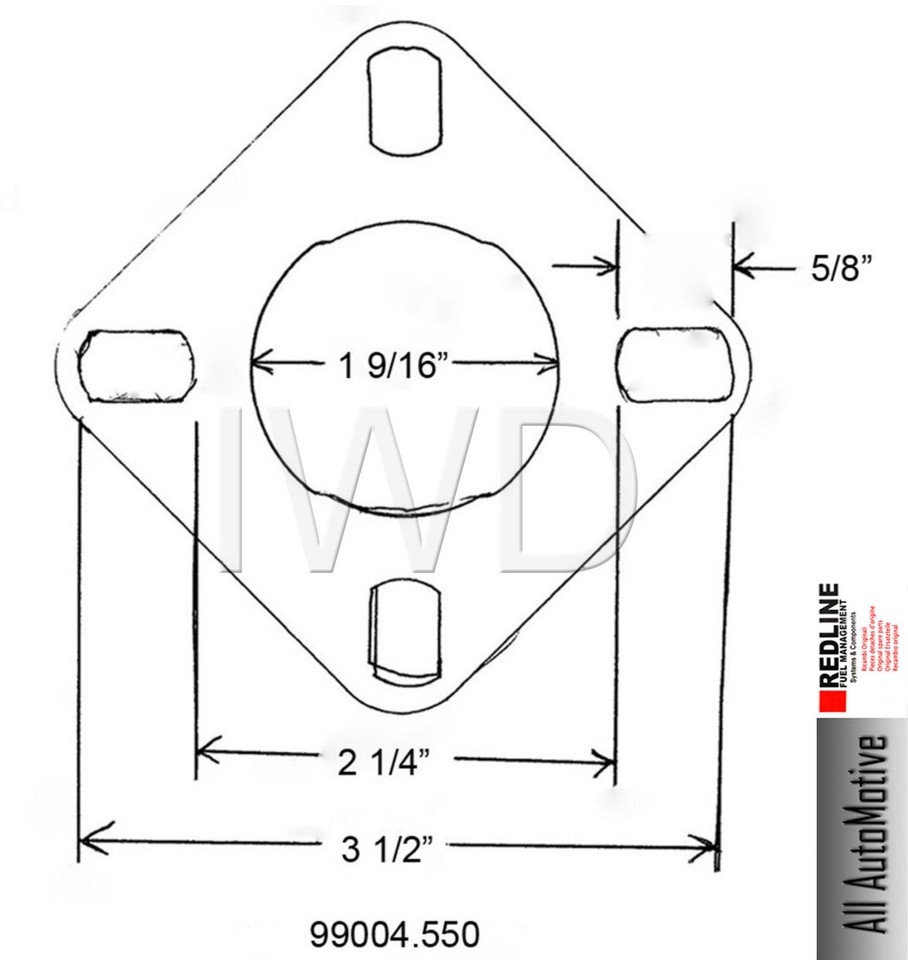 Weber Carb Adapter Plate 1bbl Stock Carb to 2bbl Weber 32/36 See ...