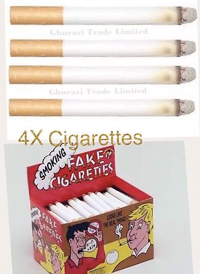 4x Fake Cigarettes Smoking Effects Lit Theatrical Stage Prop Novelty ...