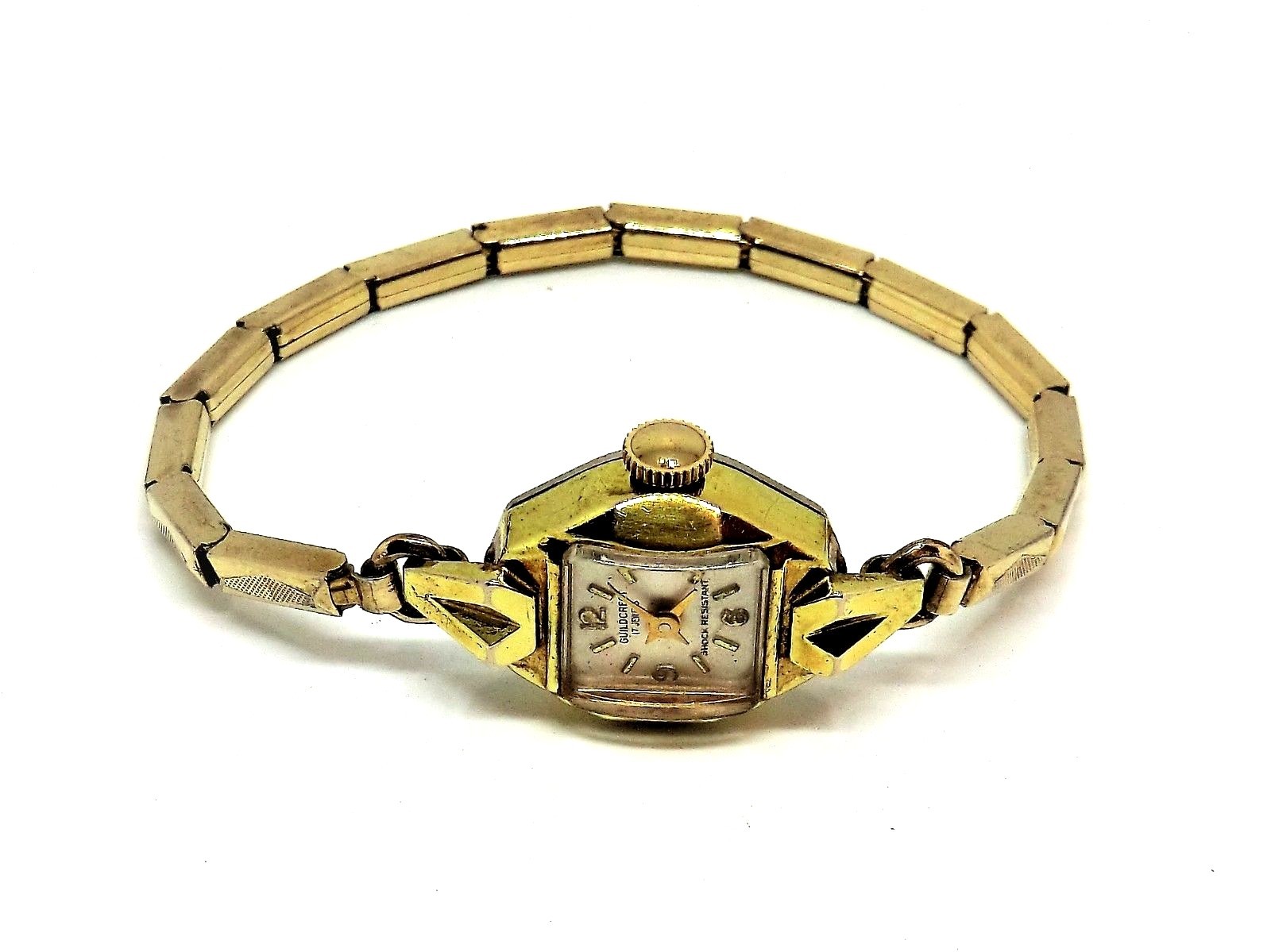 Vintage 17 Jewel Guildcrest 10K Gold RGP Ladies Watch Serviced Running ...