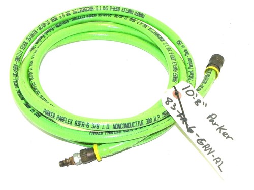 PARKER PARFLEX HYDRAULIC HOSE 83-FR-6-GRN-RL 3/8" ID L: 10' FT 8"IN W ...