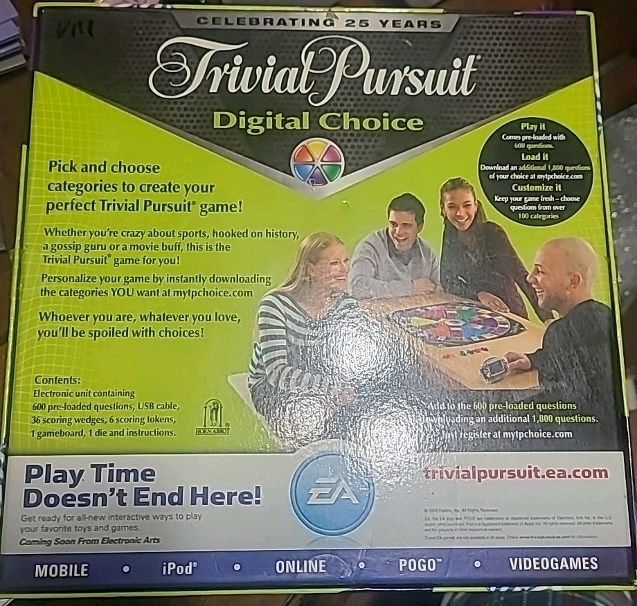 25th Anniversary Edition Trivial Pursuit Digital Choice Trivia PARTY ...