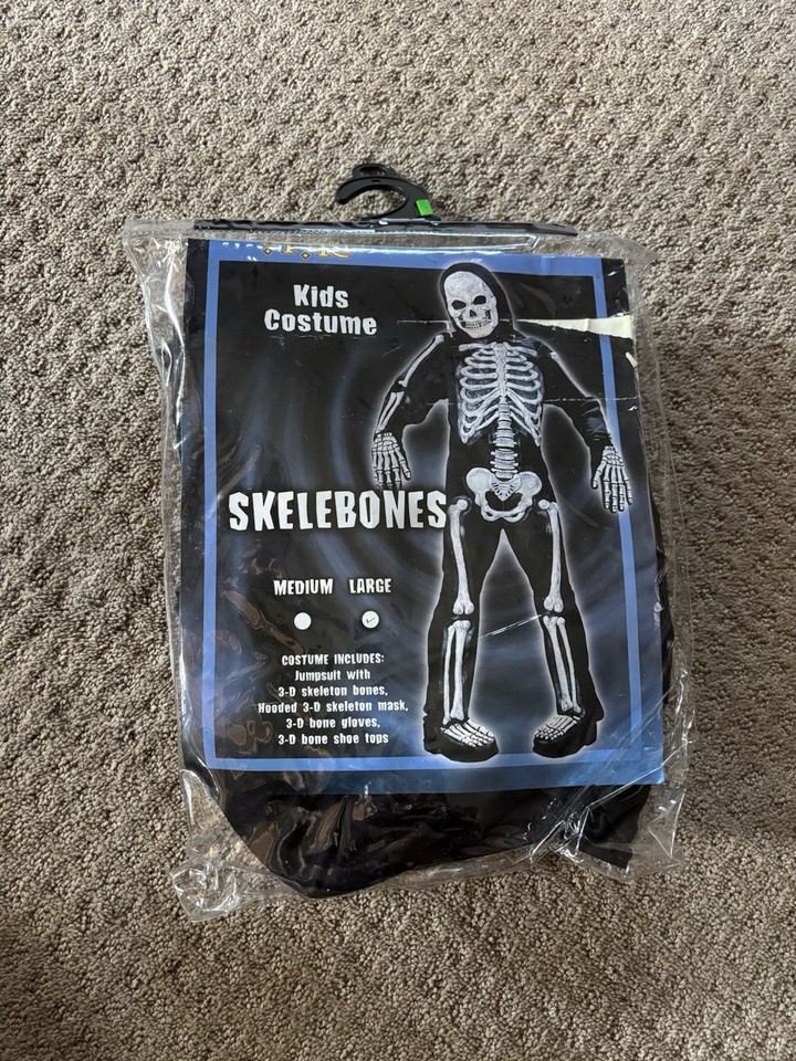 Totally Skelebones Skeleton Spirit Halloween Costume Boys Child Large ...
