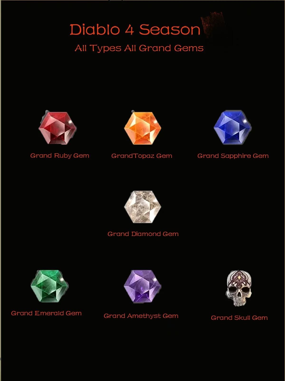 Diablo 4 S11 Season 11 / All Type Grand Gem / Gems D4 | eBay